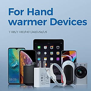 OCOOPA Hand Warmer Charger, 10W Charge Adapter, USB Wall Charger for 118s, USB C to USB A, 5V*2A