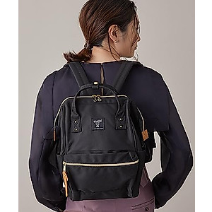 anello(アネロ) Anero ATB0197Z Backpack with Clasp, S, A4 Base, Water Repellent, Multiple Storage, PC Storage, Black