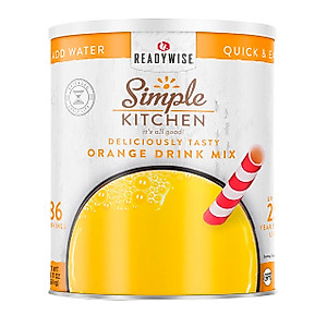 READYWISE - Simple Kitchen, Orange Drink Mix, 86 Servings, Healthy, Powdered Drink Mix, Healthy Drinks, Emergency Food Supply, 10 Can