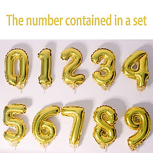 Cake Topper Mini Number Balloon with Mini Balloon Pump for Birthday Anniversary Valentine's Day Baby Shower Party Reusable Decorations 21 Pack