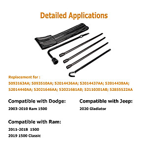 Dr.Roc Compatible with Spare Tire Tool Kit with Spare Tire Jack Handle and Wheel Lug Wrench 2003-2018 Dodge Ram 1500 and 2019 Ram 1500 Classic