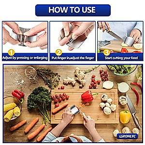 Finger Protector for Cutting Food,6 Pcs Finetaur Finger Guard for Cutting Vegetables,Stainless Steel Finger Shield for Cutting Slicing Chopping Kitchen Finger Guard for Cooking(Double & Single Finger)