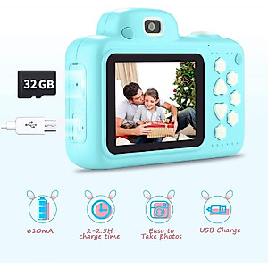 GIENEX Kids Camera Girls Toy Birthday Gift 2.4 Inch1080P Toddler Camera Portable Toy for 3 4 5 6 7 8 Year Old Video Children Digital Camera for 3-10 Year Old Girl