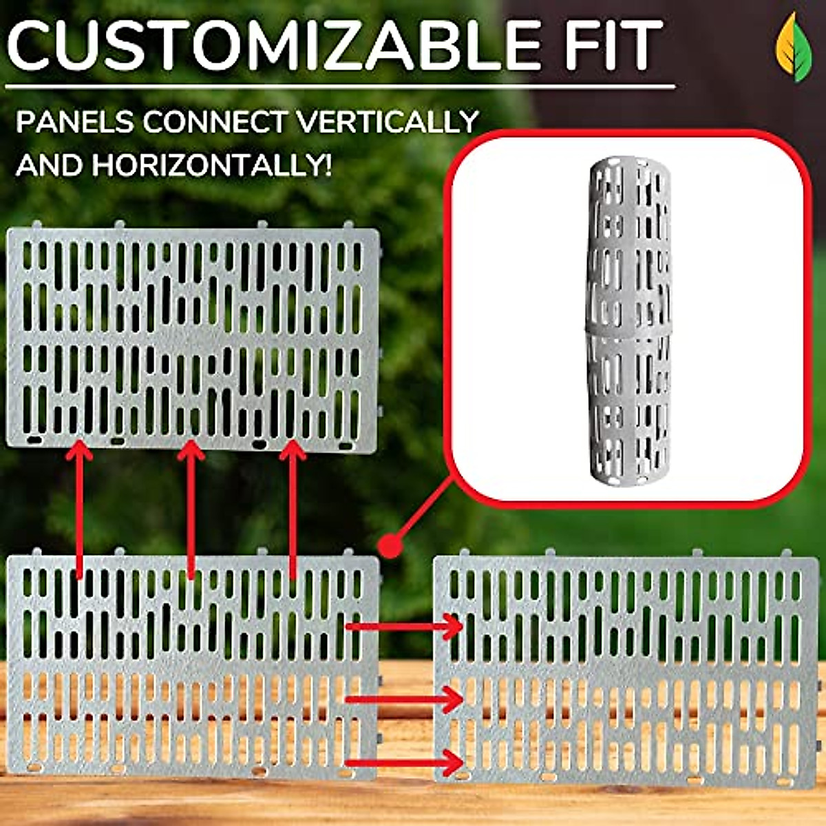 Plantem Tree Trunk Protector (6 Pack) - Durable Tree Guard Panels Protect from Trimmers, Mowers & Sun | Weather-Proof Tree Protectors Interlock for Custom Fit | Grey Color Tree Guards Trunk Protector