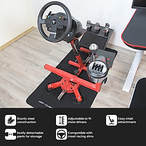 Arozzi Velocita Universal Racing Simulator Cockpit Compatible with Most Racing Sim Gear and Gaming Chairs Collapsible Telescopic and Portable - Red