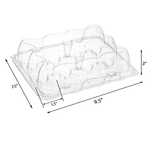 AVLA 24 Pack Mini Cupcake Containers, 12-Count Plastic Cupcake Carrier, Stackable Cupcake Box with Detachable Secure High Top Lid, Disposable Cupcake Holder Tray, Muffin Packaging Transporter To Go