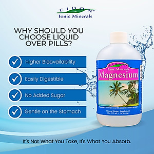 Eidon Liquid Magnesium Concentrate - Ionic Magnesium Drops Supplement for Adults, Men and Women, Supports Muscle Relaxation, Bioavailable, No Additives or Preservatives - Magnesium Chloride, 18 oz