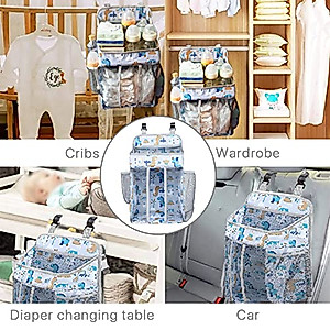 Hanging Diaper Caddy Organizer, Diaper Organizer,for Crib,Changing Table, Closets,Wall, Bassinet, Essentials Storage (Grey)