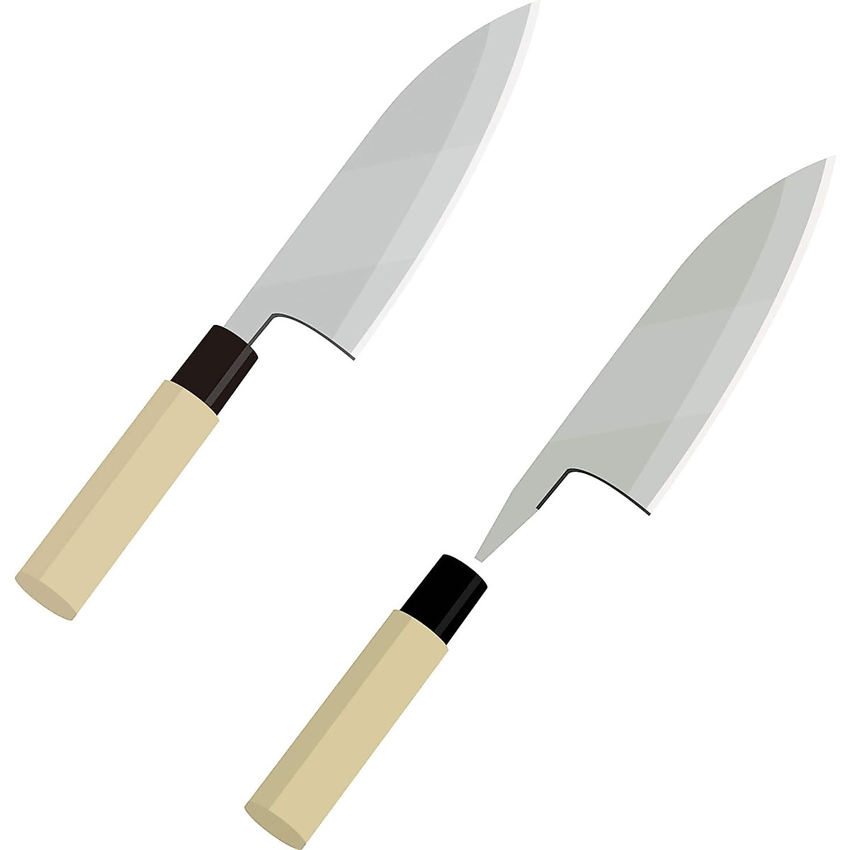 Knife Handle Japanese Chef Knife Repair Handle Knife Natural Wood Handle Replacement Nakiri Deba Yanagiba (Nakiri-1)