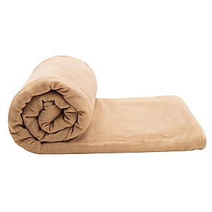 Muslin Baby Quilt, 36"x45", Super Soft Comforter, Nursery Crib Blanket, 100% Muslin Cotton Double Layer Shell & Thermo Fiber Fill, Breathable, Durable for Infant Toddler (Warm Sand)