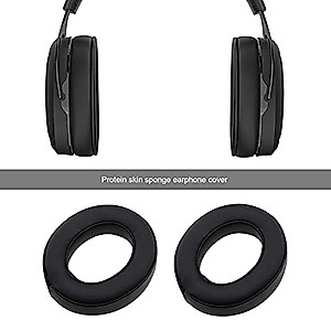 Micro Traders 1 Pair of Ear Pads Cushion Earmuffs Protein Leather Replacement Black Thicker Upgrade Quality Compatible with HS70 PRO HS60 PRO HS50 PRO Earphones