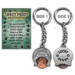 Cathedral Art College Fund Lucky Penny Key Ring, 3-1/2", Silver