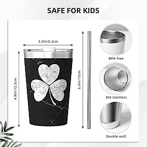 St. Patrick's Day Gifts For Women Men 12oz Travel Coffee Mug with Lid Reusable Insulated Stainless Steel Coffee Tumbler Tea Cup-AA