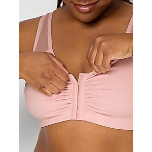 Fruit of the Loom Women's Comfort Front Close Sport Bra with Mesh Straps, Blushing Rose, 36
