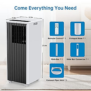 Portable Air Conditioners, SXYCMY 8000 BTU Air Conditioner Portable for Room up to 350 Sq.Ft, 3-in-1 AC Unit with LED Dehumidifier & Fan, Installation Kit & Remote Control for Home, Office