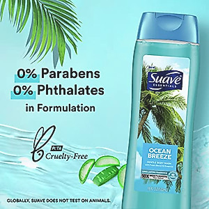 Suave Essentials Gentle Body Wash Ocean Breeze 6 Count With A Fresh Oil Blend Essence Infused With Vitamin E & Algae Extract 18 Oz