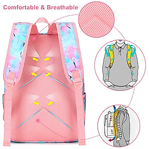 CAMTOP Girls Backpack for School with Lunch Box Kids BookBag Set for Elementary Middle School (Believe in Magic)