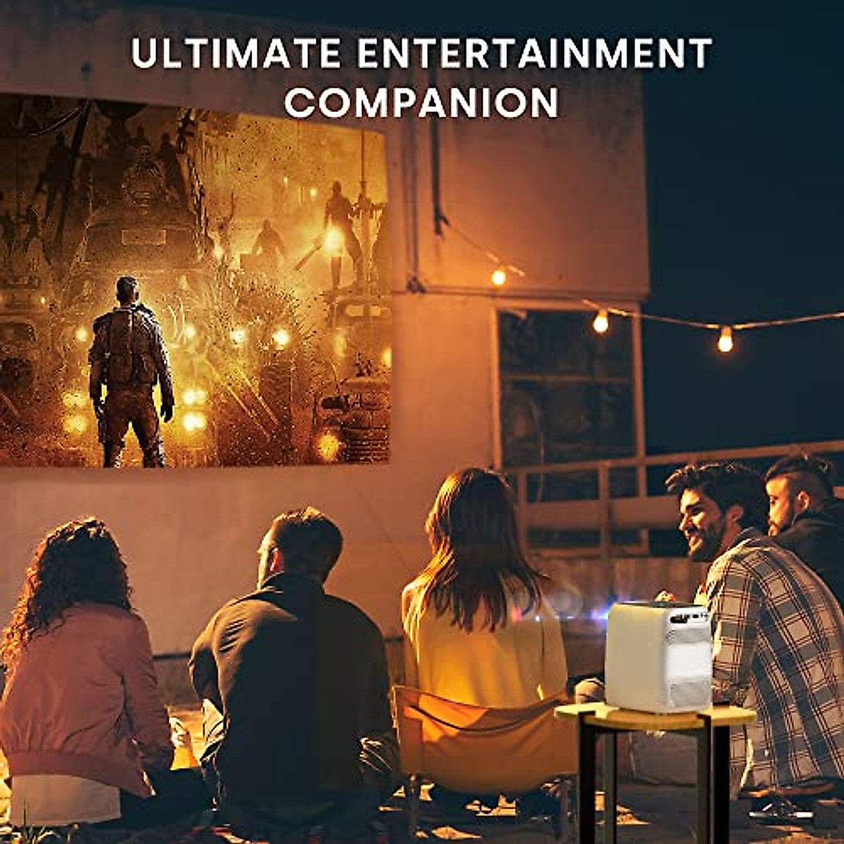 Mini Projector, 5G WiFi Mini Projector, Portable BloBlo 4K Mini Projector Native 1080P with 9500L Lumen and 5W Stereo Speaker for Home and Outdoor Party/iOS/Android/Laptop/TV Stick