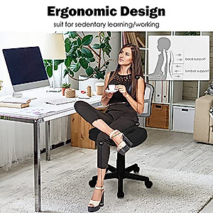 POWERSTONE Armless Home Office Chair Ergonomic Mesh Desk Chair Mid Back Swivel Computer Chair Adjustable Task Chair with Lumbar Support for Kids Teens Adults
