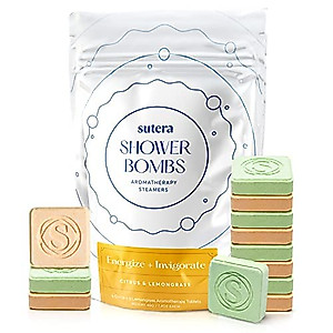 Sutera 12 Pack Natural Shower Steamers for Women and Men - Gift of Slow Dissolving Bath Bombs Brings Real Aromatherapy Spa Experience by Premium Essential Oils (Energize Invigorate Set)