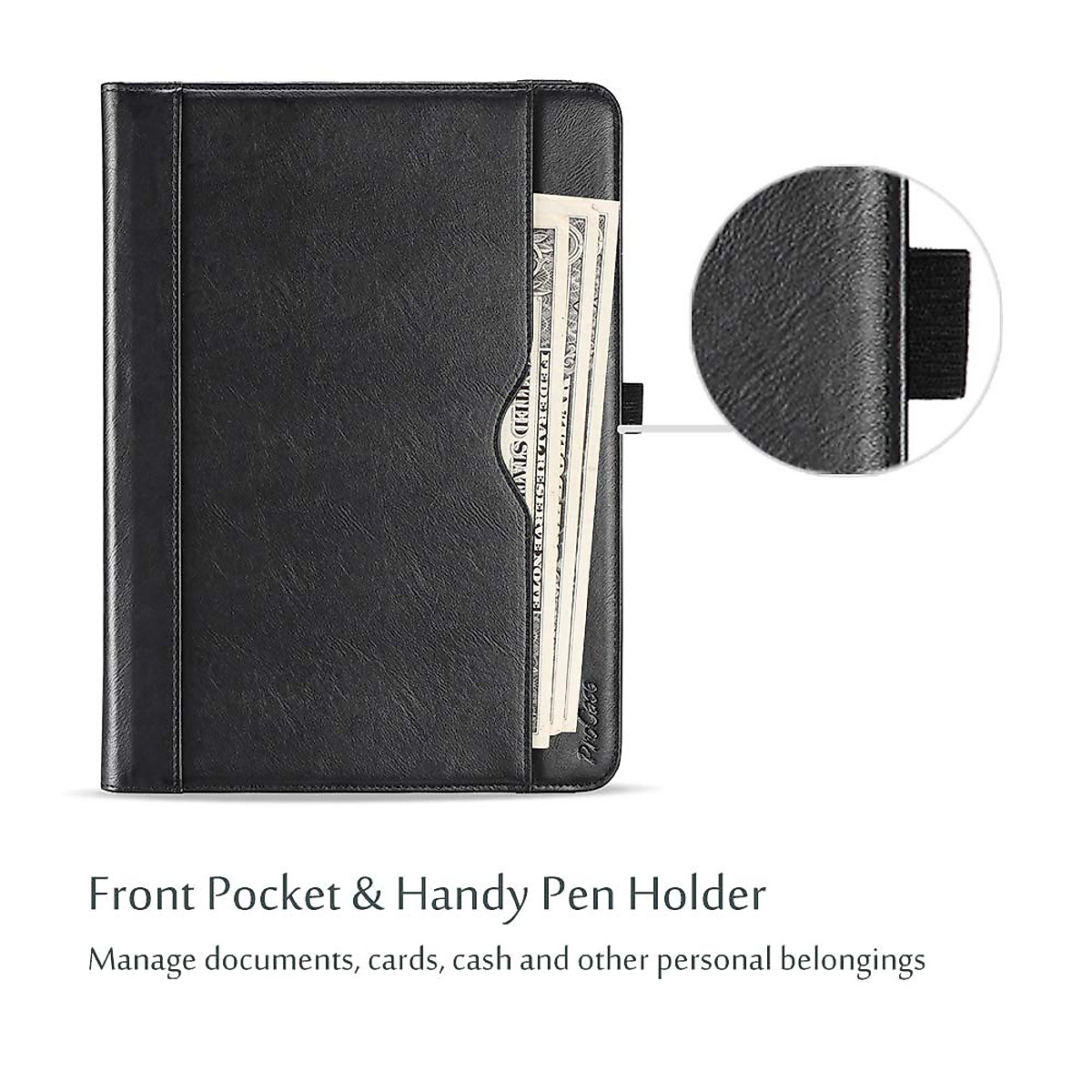 ProCase 7"-8" Inch Universal Tablet Case, Protective Cover Leather Folio Case for 7 8 Inch Android Touchscreen Tablet, with 360 Degree Rotatable Kickstand and Multiple Viewing Angles -Black