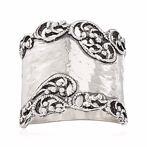 Ross-Simons Sterling Silver Filigree-Edge Ring. Size 5