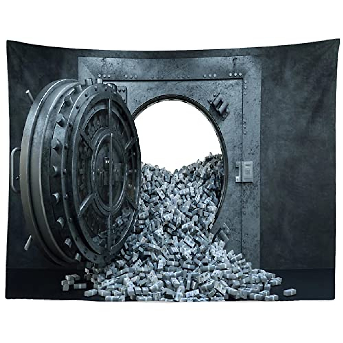 CORFOTO 9x6ft Bank Vault Door Backdrop Money US Dollar Cash in Bank Background for Kids Adults Family Portrait Party Photography Background Photo Booth Photo Studio Props Fabric