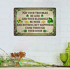 N NAMESISS All Over Printed, Shamrock Metal Sign, Irish Decor, Irish Decoration, St Patrick Day Decorations, Patrick Day Decor, 12x8 Inches Metal Sign, Door Sign, Welcome Sign