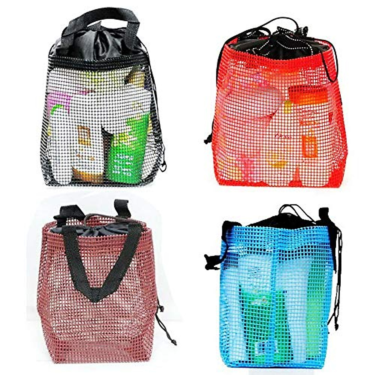 Kangkang@ Quick Dry Mesh Shower Caddy, Shower Tote, Shower Bag, Black, for Travel Bath Package Toiletry Bags Hand Carry All The Checkered Wash Gargle