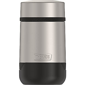 ALTA SERIES BY THERMOS Stainless Steel Food Jar 18 Ounce, Matte Steel/Espresso Black