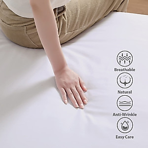 100% Egyptian Cotton Fitted Sheet Queen Size White, 600 Thread Count, 8-16" Deep Pocket Sheet, Soft & Elastic Sateen Weave Bottom Sheet for Hotel & Home, (White, 1 Pack Fitted Sheet Only, Queen)