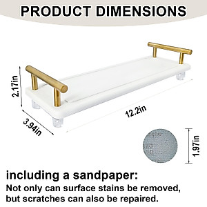 Caplbus Quick Drying Stone Tray Bathroom Instant Dry Organizer Diatomaceous Earth Water Absorbing StoneTray with Two Handles Stone Drying Rack for Both Bathroom and Kitchen