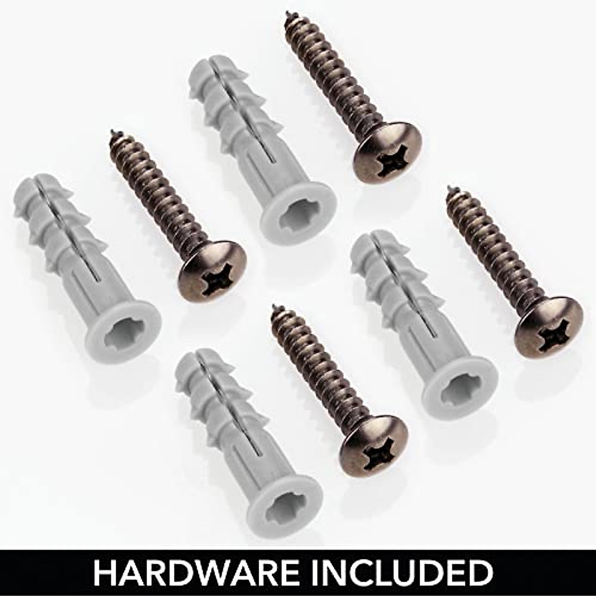 mDesign Steel Towel Holder for Bathroom Wall - Wall Mounted Organizer for Rolled Towels and Bath Robes - Six Level Wall Mount Towel Storage Rack - Bathroom Towel Organizer - Hyde Collection - Bronze