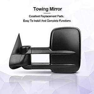 ANPART Upgrade Style Towing Mirrors Fit for 1999-2007 for Chevy/for GMC Silverado/Sierra 1500 2500HD 3500HD Tow Mirrors Manual Adjusted Manual Telescoping Black