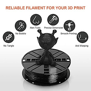 NOVAMAKER TPU Filament 1.75mm, Black Flexible TPU 3D Printer Filament with 20g Cleaning Filament, 2.0lbs Spool, Dimensional Accuracy +/- 0.05mm, 95A Soft TPU Black