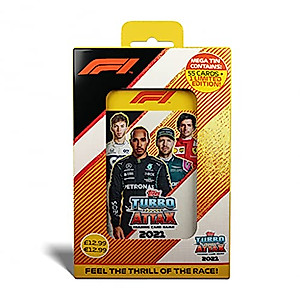 2021 Topps F1 Turbo Attax Cards - Mega Tin (56 Cards + LE Gold Sebastian Vettel)