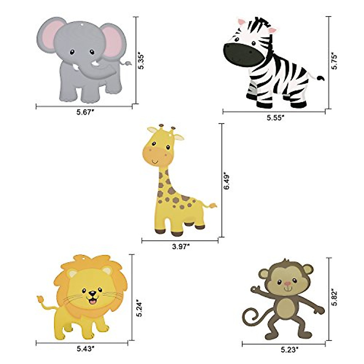 Konsait Jungle Animal Hanging Swirl Decoration(30Pack), Safari Theme Zoo Swirls Animals Birthday Party Spirals Home Ceiling Wall Decor for Woodland Farm Baby Shower Favor Supplies Decor