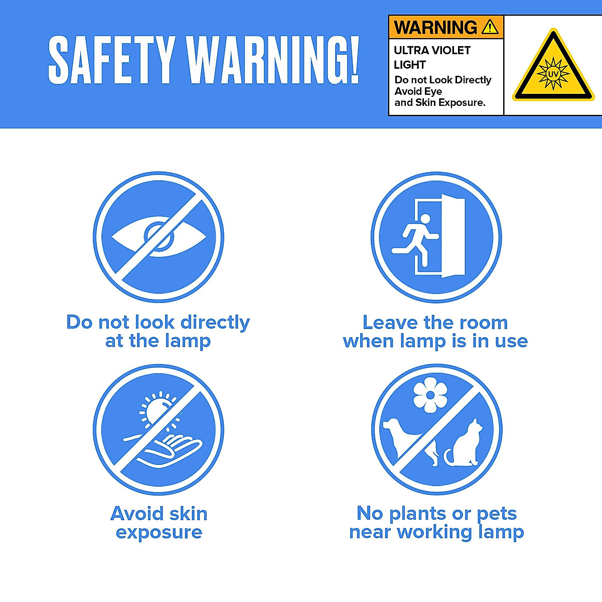 Ozone-Free Ultraviolet Germicidal Light Sanitizer UVC Lamp 25 W E26/E27 with Stand and Remote Control