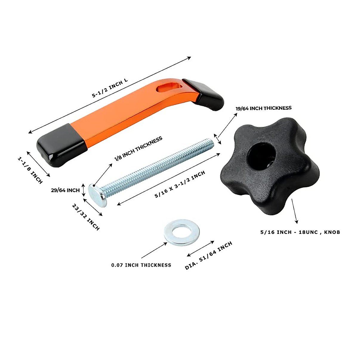 O'SKOOL 2 Pack Hold Down Clamps Kit, 5-1/2” L x 1-1/8” Width T-Track CNC Router Clamp
