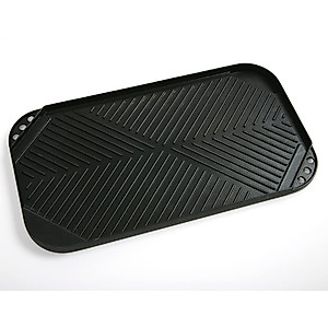 Norpro Nonstick Heavy Duty Double Burner Griddle, 19in/48cm x 10.5in/26.5cm x .75in/2cm, Teflon Platinum