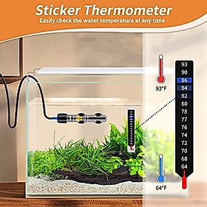 FREESEA Aquarium Fish Tank Heater: 25 Watt Mini Submersible Heater Adjustable Thermostat for 1-5 Gallon Betta | Turtle
