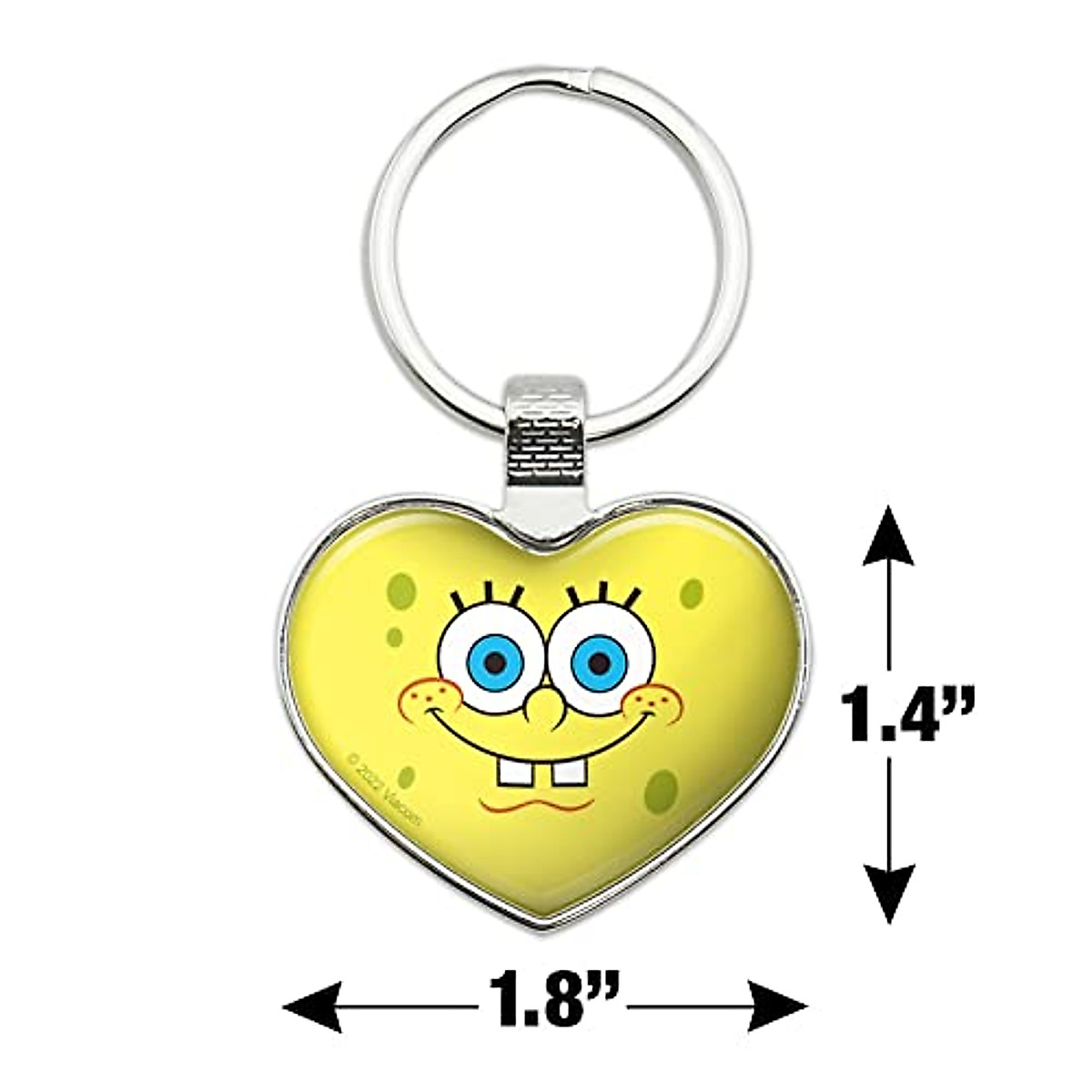 GRAPHICS & MORE SpongeBob Smiling Face Keychain Heart Love Metal Key Chain Ring