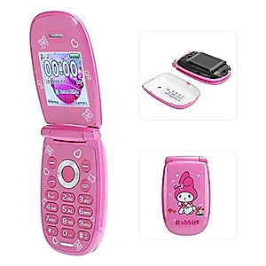 Dpofirs Portable Cute Flip Mobile Phone, Smallest Mobile Phone Toy for Kids Toddlers Students, 1.44in Mini Cell Phone, Mini Phone Gifts for Kids(Pink)
