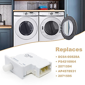 Upgraded DC64-00828B Dryer Door Switch Replacement for Samsung K-enmore Dryer Compatible with DC64-00828A PS4210964 2071594 AP4578931