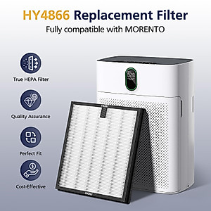 HY4866 Filters Compatible with MORENTO HY4866, WESTHEY HY4866, YIOU M1 Air Purifi-er, 3-in-1 H13 Ture HEPA Replacement Filters (Includes4 Pack Pre-filter) Enhanced Version HY4866 Replacement Filter