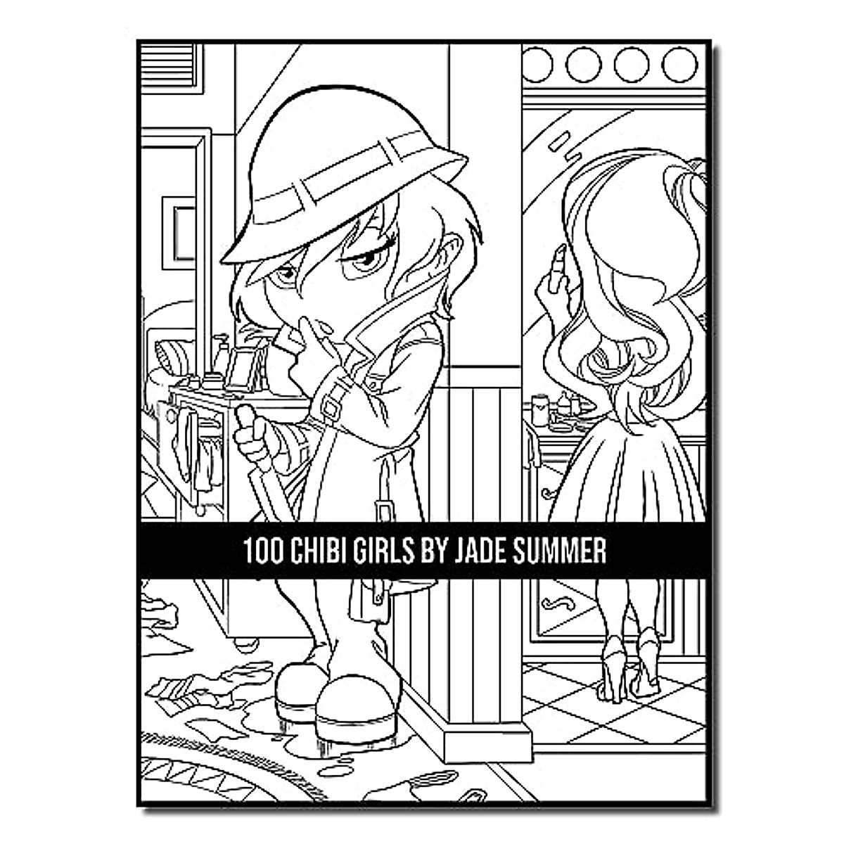 100 Chibi Girls: An Adult Coloring Book Collection with Cute Girls, Fantasy, Horror, Christmas, and More!