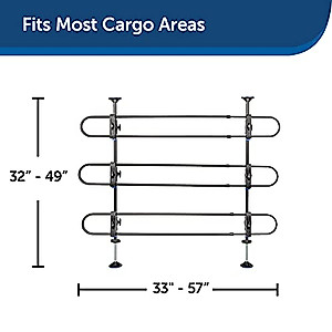 PetSafe Happy Ride Metal Dog Barrier - See-through Tubular Design - Fits Most Cars, Minivans and SUVs - Keep Pets in the Back - Easy to Store in Vehicles (Packaging may vary)