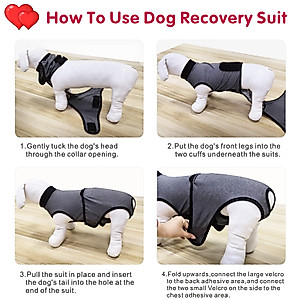 Idepet Dog Recovery Suit for Dogs After Surgery,Onesie Dogs Surgery Suit Female Male Soft Breathable Pet Bodysuit E-Collar & Cone Alternative Surgical Spay Suit Abdominal Anti Licking Wounds (M)