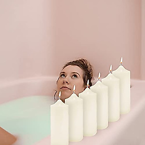 3 x 9 Unscented Pillar Candles for Home Decoration, Weddings, Relaxation, Spa, Smokeless Cotton Wick. (12 Pack)