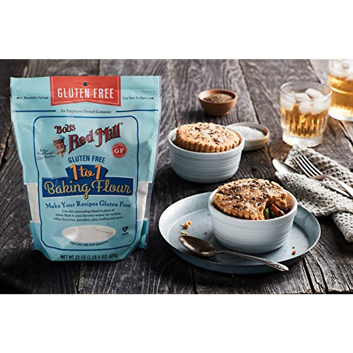 Bob's Red Mill Gluten Free 1-to-1 Baking Flour, 22-ounce (Pack of 4)